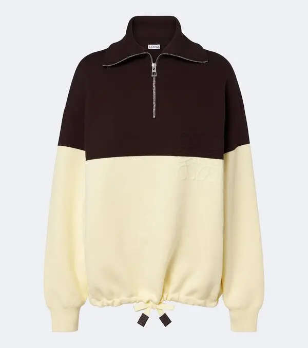 Loewe Anagram Cotton-blend Half-zip Sweater - Multicoloured