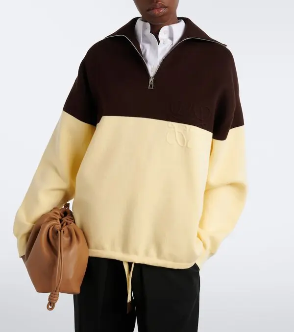 Loewe Anagram Cotton-blend Half-zip Sweater