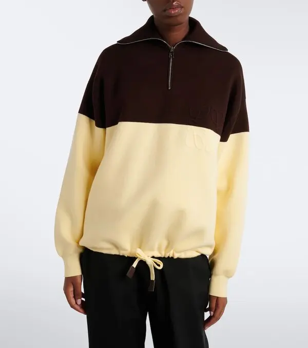 Loewe Anagram Cotton-blend Half-zip Sweater