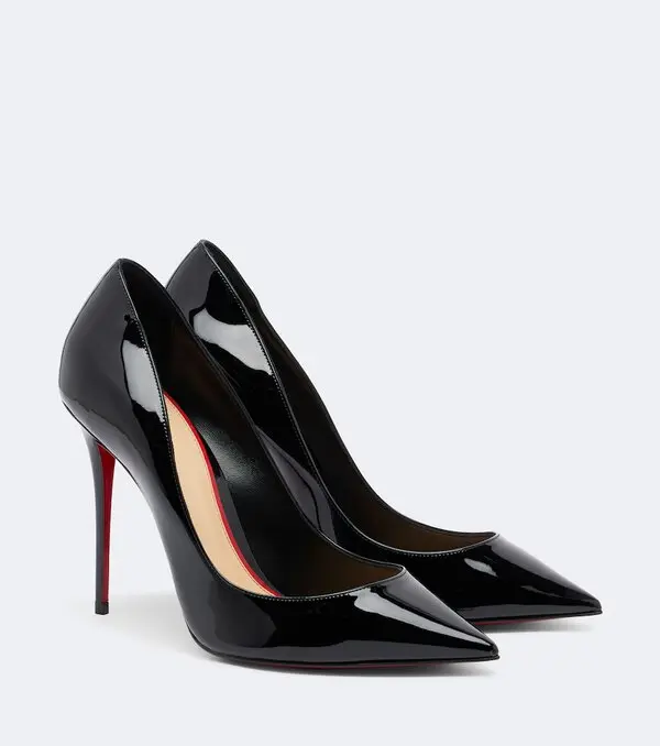 CHRISTIAN LOUBOUTIN La Pigalle Patent Leather Pumps - Black