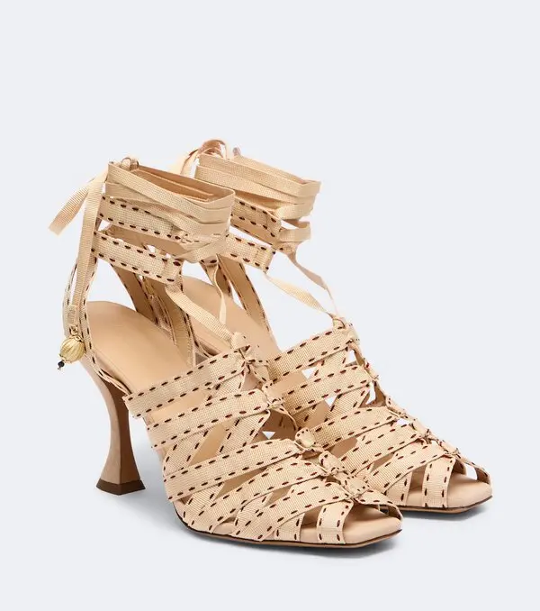 Zimmermann Corsage Canvas Sandals - Beige
