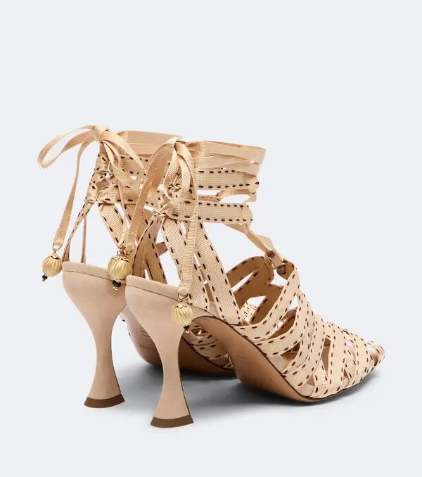 Zimmermann Corsage Canvas Sandals - Beige