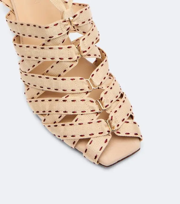 Zimmermann Corsage Canvas Sandals - Beige