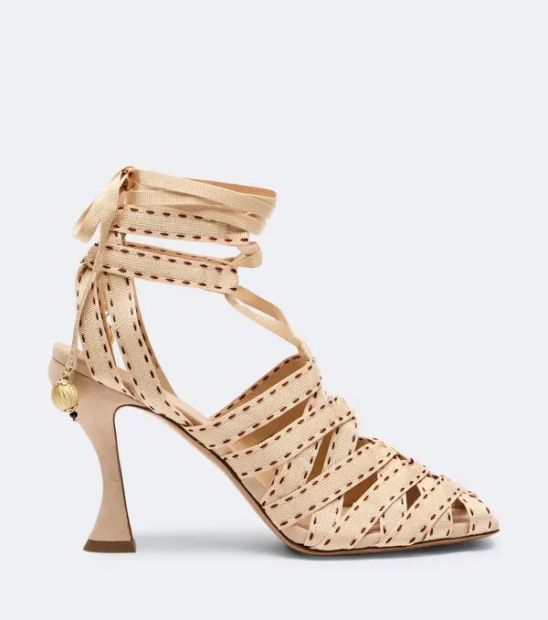 Zimmermann Corsage Canvas Sandals - Beige