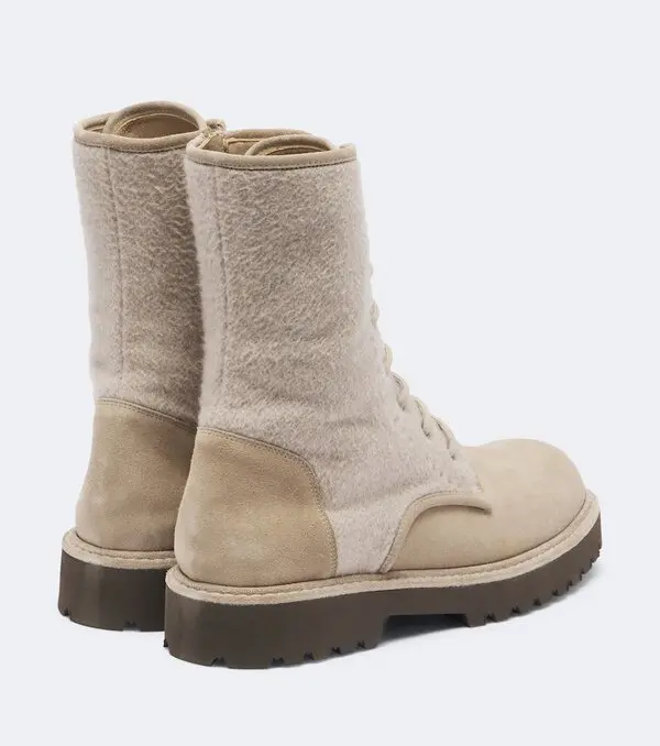 Max Mara Suede Lace-up Boots
