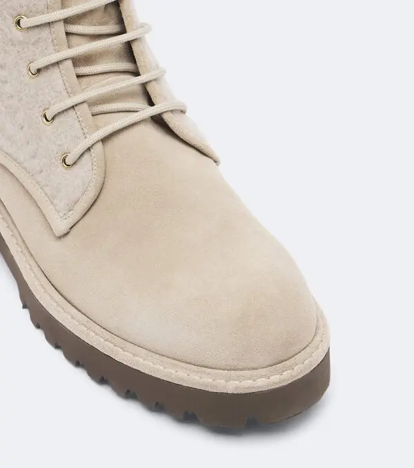 Max Mara Suede Lace-up Boots