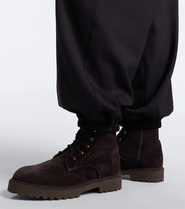 Max Mara Suede Lace-up Boots - Brown