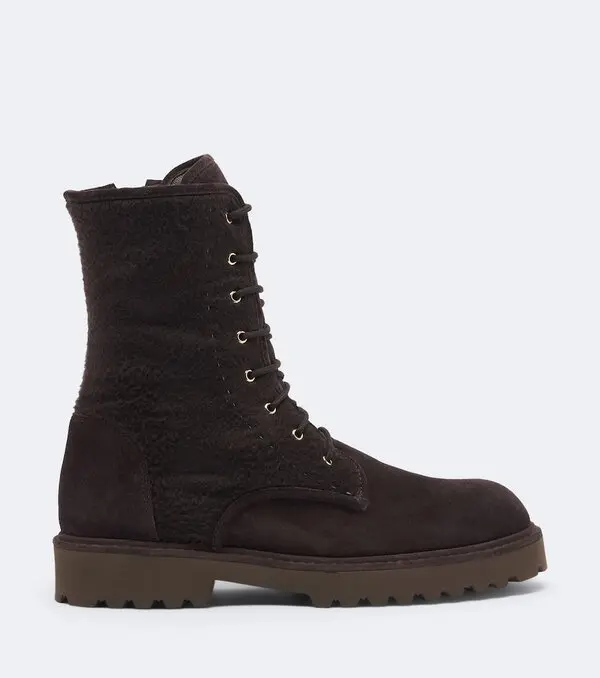 Max Mara Suede Lace-up Boots - Brown