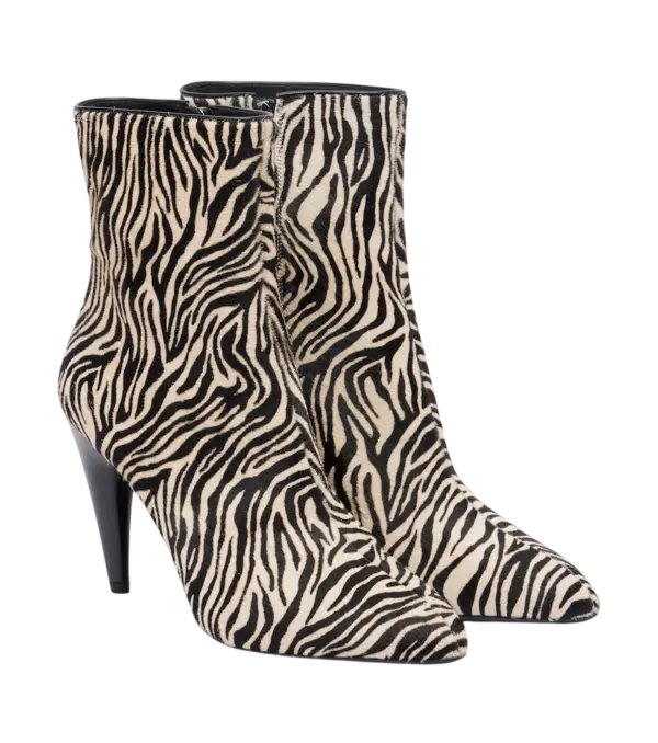 Isabel Marant Étoile Jany Printed Calf Hair Ankle Boots - Black