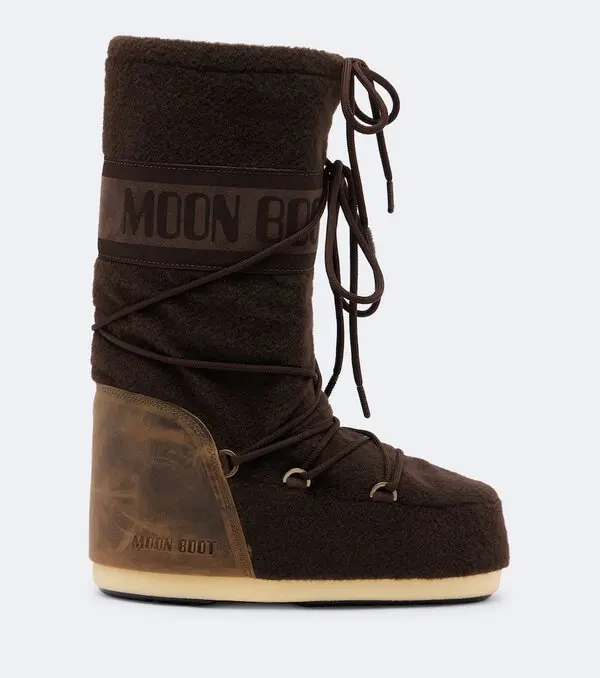 Moon Boot Icon Leather-trimmed Snow Boots