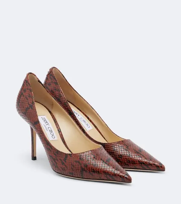 JIMMY CHOO Love Snake-effect Leather Pumps