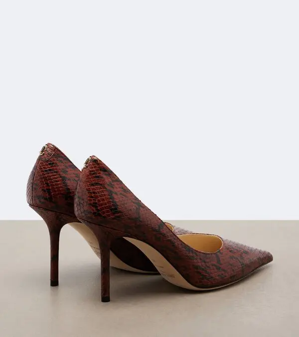 JIMMY CHOO Love Snake-effect Leather Pumps