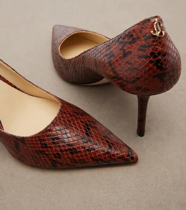 JIMMY CHOO Love Snake-effect Leather Pumps