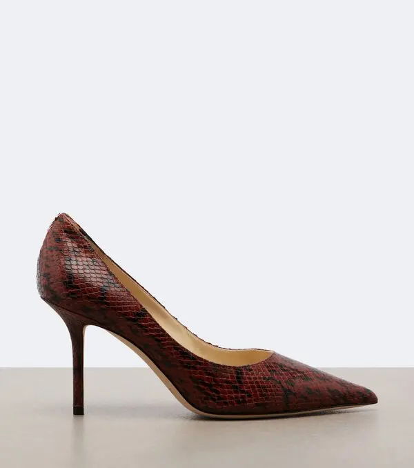 JIMMY CHOO Love Snake-effect Leather Pumps