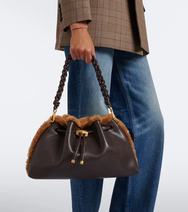 JIMMY CHOO Cinch Medium Leather Shoulder Bag