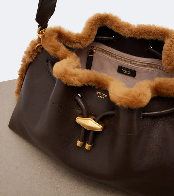 JIMMY CHOO Cinch Medium Leather Shoulder Bag