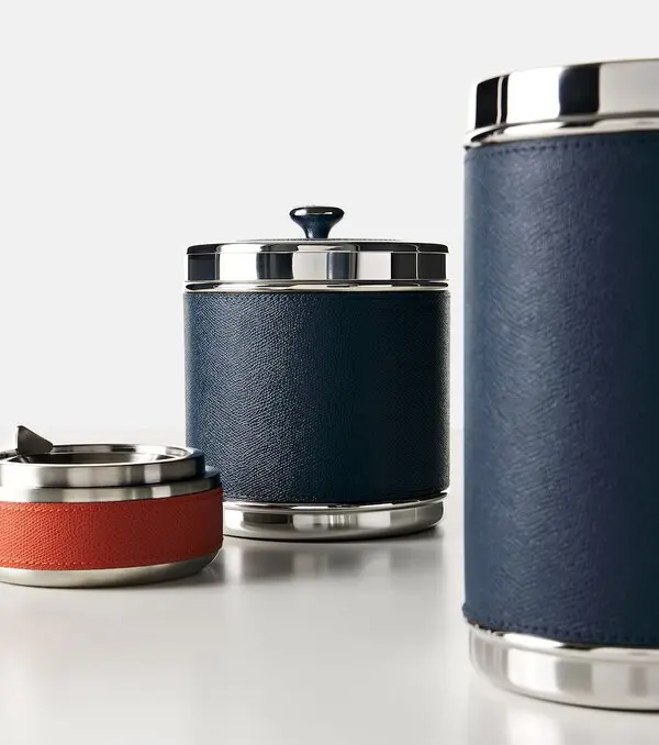 GIOBAGNARA Ocean Small Steel And Leather Ice Bucket