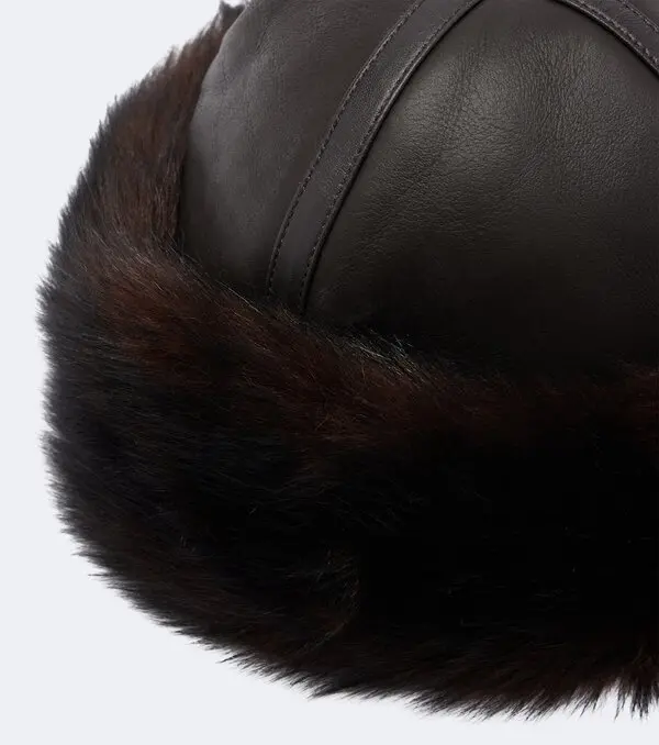 Nour Hammour Dallen Leather And Shearling Hat