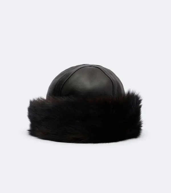 Nour Hammour Dallen Leather And Shearling Hat