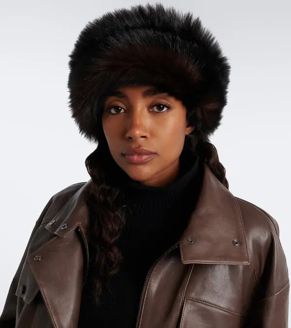 Nour Hammour Dallen Leather And Shearling Hat