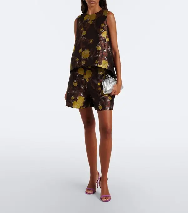 La DoubleJ Devon Floral Jacquard Top - Brown