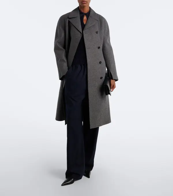 JIL SANDER Double-breasted Virgin Wool Coat