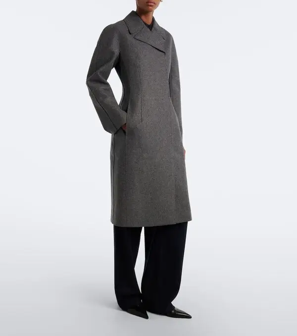 JIL SANDER Double-breasted Virgin Wool Coat