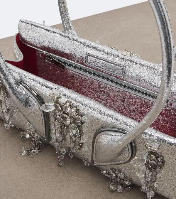 CHRISTIAN LOUBOUTIN Venus Small Embellished Leather Shoulder Bag