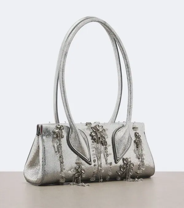 CHRISTIAN LOUBOUTIN Venus Small Embellished Leather Shoulder Bag