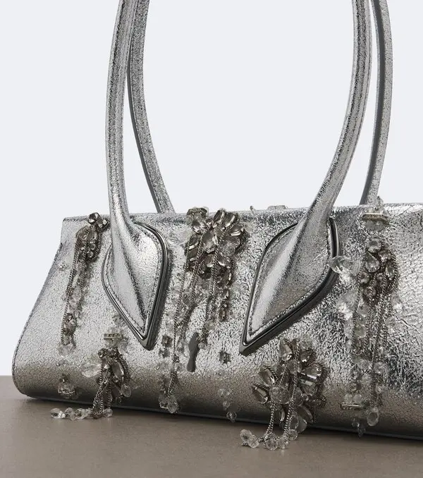 CHRISTIAN LOUBOUTIN Venus Small Embellished Leather Shoulder Bag