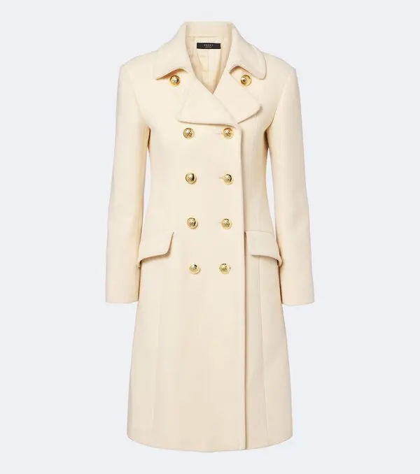 Gucci Double-breasted Wool-blend Coat - White