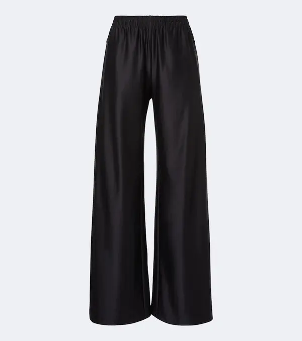Gucci Silk-blend Jersey Wide-leg Pants - Black