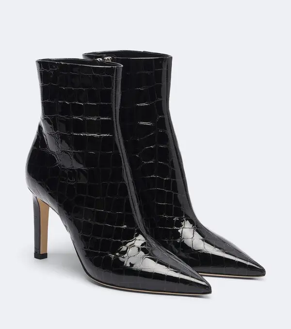JIMMY CHOO Frankie Croc-effect Leather Ankle Boots