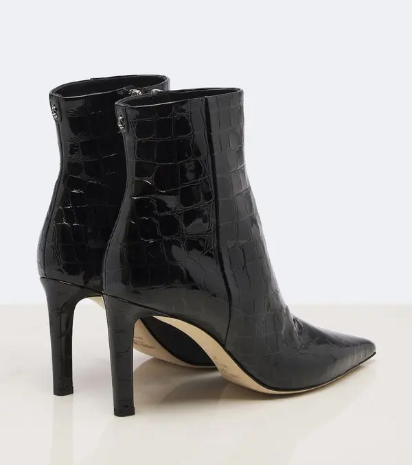 JIMMY CHOO Frankie Croc-effect Leather Ankle Boots