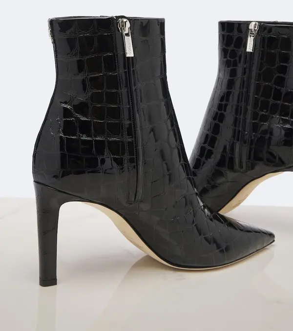 JIMMY CHOO Frankie Croc-effect Leather Ankle Boots