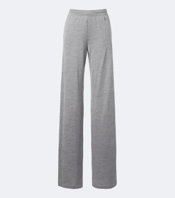 Gucci Wool And Silk Wide-leg Pants - Grey