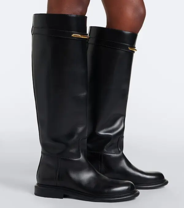 Givenchy Pinch Embellished Leather Knee-high Boots