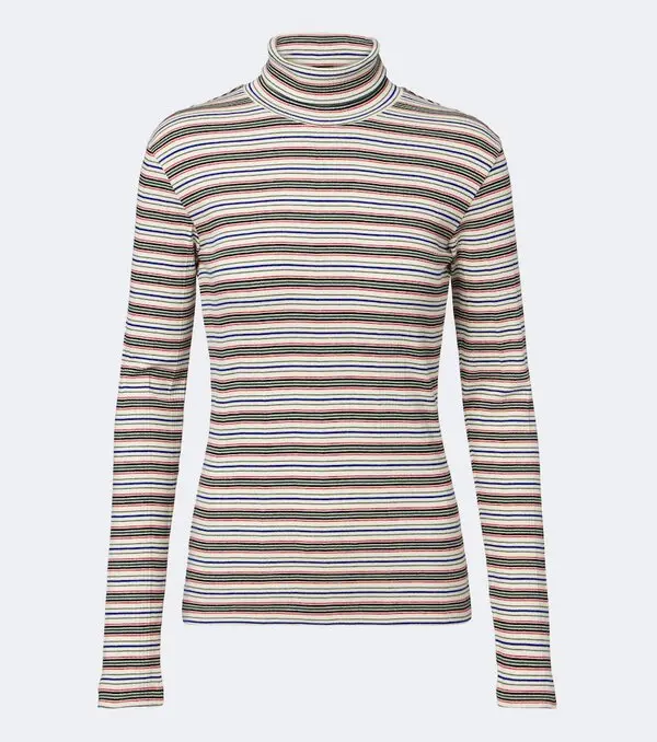 Dries Van Noten Striped Cotton-blend Turtleneck Sweater - Multicoloured