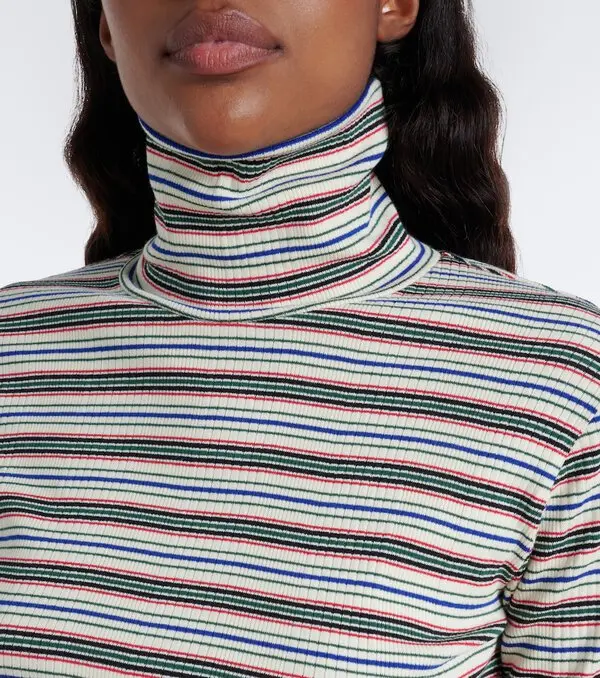 Dries Van Noten Striped Cotton-blend Turtleneck Sweater - Multicoloured