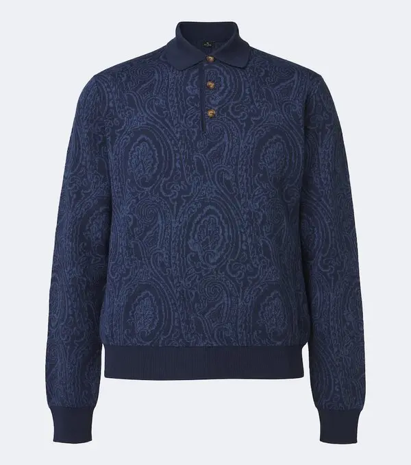 Etro Paisley Wool-blend Polo Sweater