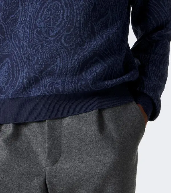Etro Paisley Wool-blend Polo Sweater