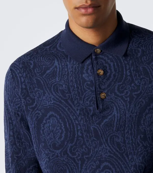 Etro Paisley Wool-blend Polo Sweater