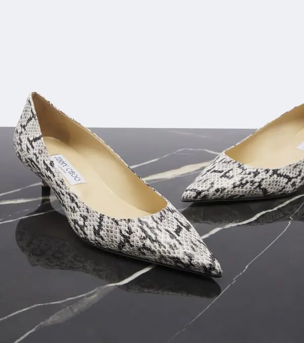 JIMMY CHOO Amelia Snake-effect Leather Pumps - Grey