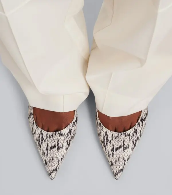 JIMMY CHOO Amelia Snake-effect Leather Pumps - White