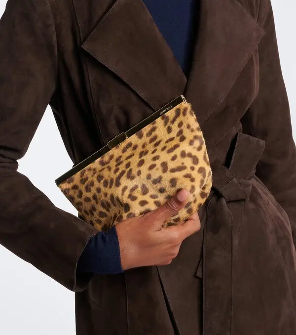 JIMMY CHOO Ganache Mini Leopard-print Calf Hair Clutch