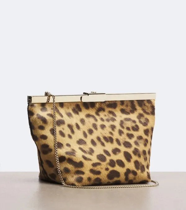 JIMMY CHOO Ganache Mini Leopard-print Calf Hair Clutch
