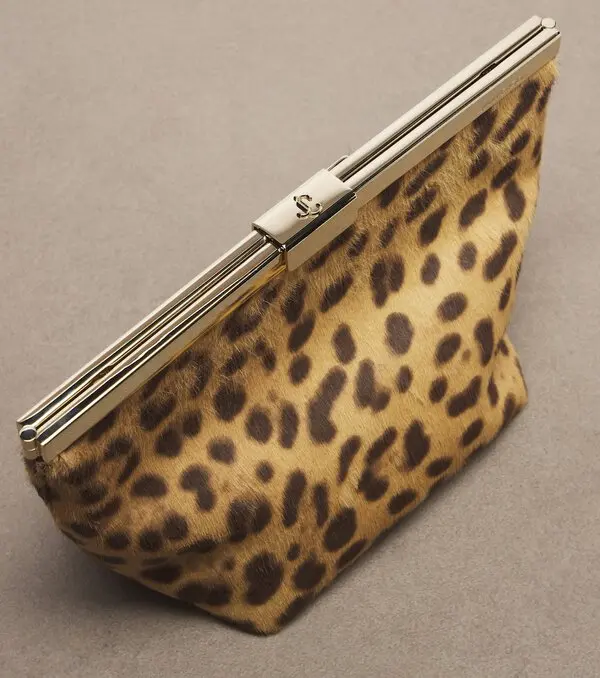 JIMMY CHOO Ganache Mini Leopard-print Calf Hair Clutch