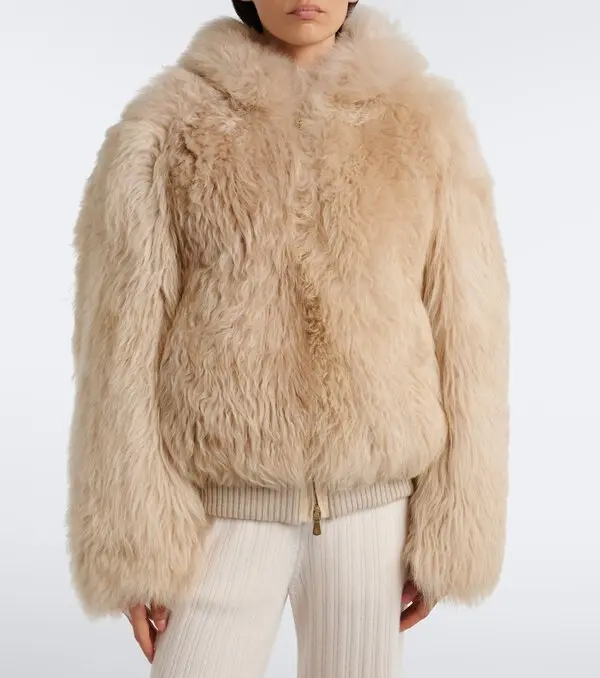 Eleventy Hooded Shearling Jacket