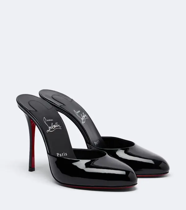 CHRISTIAN LOUBOUTIN Dolly Patent Leather Mules - Black