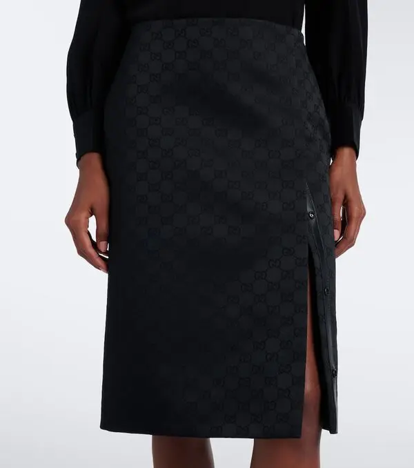 Gucci Gg Jacquard Pencil Skirt